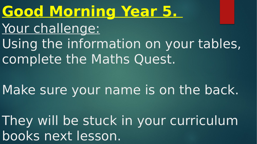 15 Powerpoints Year 5 Morning Work. Great Starters English Maths ...