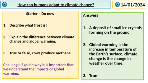 Key stage 3 Climate Change SOW new 2024 | Teaching Resources