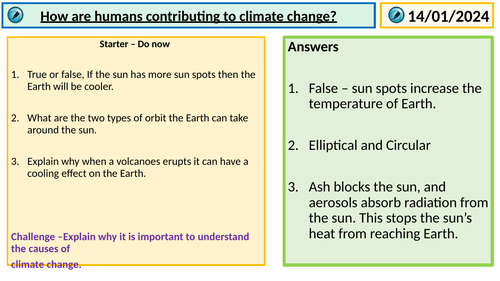 Key stage 3 Climate Change SOW new 2024 | Teaching Resources