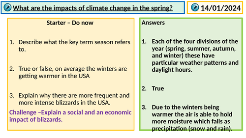 Key stage 3 Climate Change SOW new 2024 | Teaching Resources