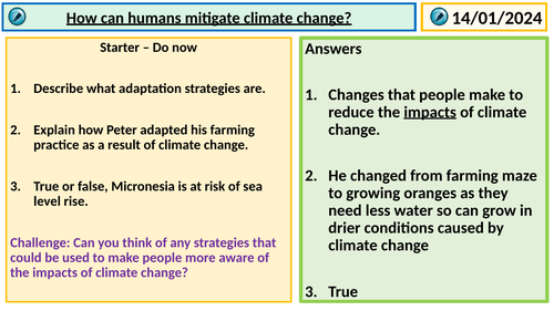 Key stage 3 Climate Change SOW new 2024 | Teaching Resources