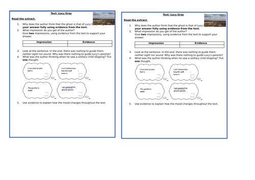 Year 6 Sats Style Comprehension Questions Lucy Gray Teaching Resources