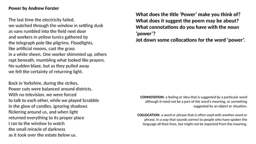 Unseen poetry comprehension and analysis activities | Teaching Resources