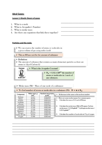 OCR A level Physics- Ideal Gases *COMPLETE* lesson series | Teaching ...
