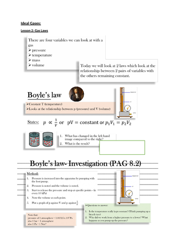 OCR A level Physics- Ideal Gases *COMPLETE* lesson series | Teaching ...