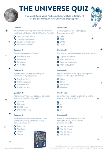 KS2 Space and Solar System: Quiz, Wordsearch and Crossword | Teaching ...