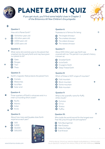 KS2 Science/Geography: Planet Earth - Quiz, wordsearch and crossword ...