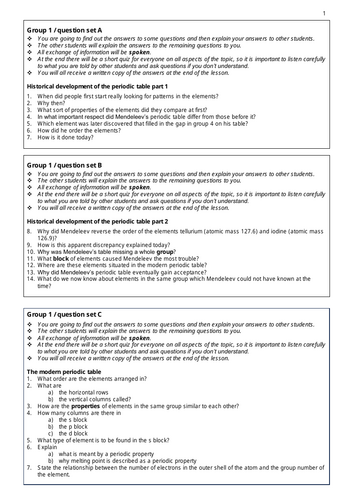 Periodic table past and present OCR AS Chemistry | Teaching Resources