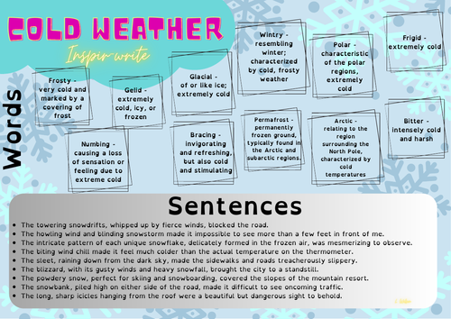 Cold weather narrative writing support Alma | Teaching Resources