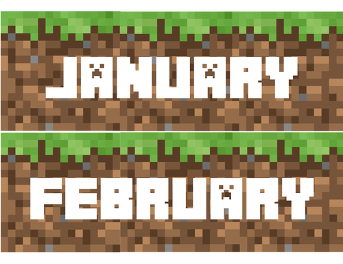 Whiteboard CALENDAR (Classroom DISPLAY Minecraft-Inspired) | Teaching ...