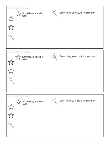 2 Stars and a Wish Feedback Template | Teaching Resources