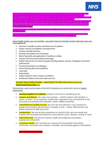 Scientist training programme application essay guide and examples ...