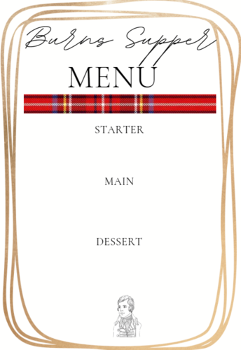 Burns Supper Menu Template Free | Teaching Resources