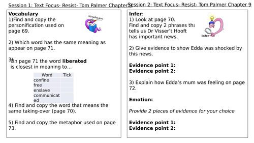 WW2 Guided Reading: Tom Palmer Resist (UKS2) | Teaching Resources