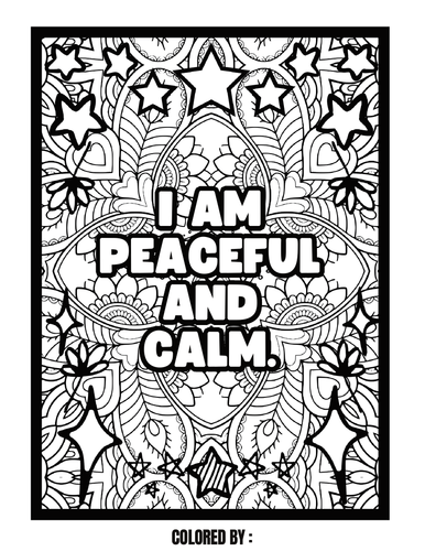 Calm Down Corner Printables, Calming Corner Affirmations Mandala ...