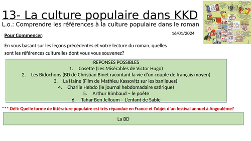 Kiffe Kiffe Demain - La culture populaire | Teaching Resources