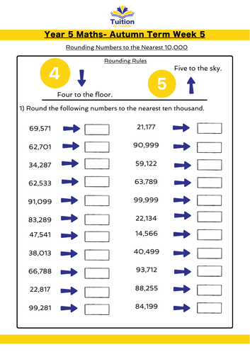 Year 5 - Rounding to 10,000; 100,000 & 1,000,000 | Teaching Resources