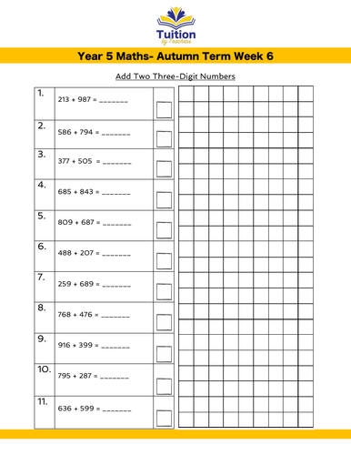Year 5 - Add whole numbers with more than 4-digits | Teaching Resources