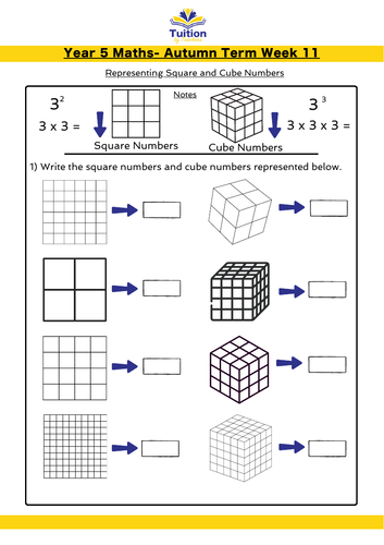 Year 5 - Square Numbers & Cube Numbers | Teaching Resources