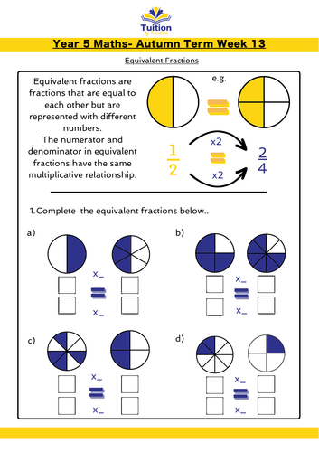 Year 5 - Equivalent Fractions | Teaching Resources