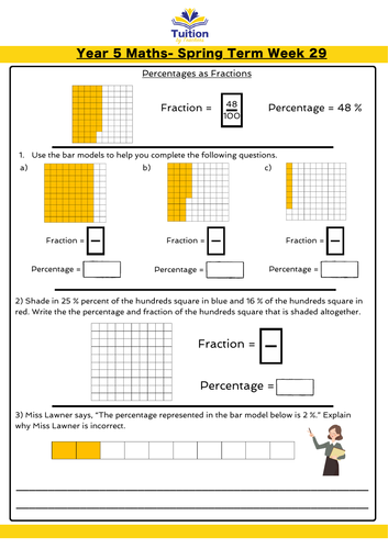 Year 5 - Fractions, Decimals and Percentages | Teaching Resources