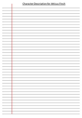 Atticus Finch To Kill a Mockingbird Character Description Profile A4 ...