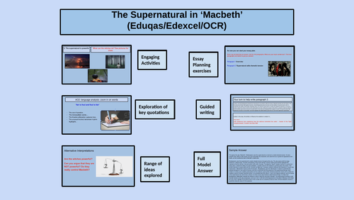 Supernatural in 'Macbeth':revision + full answer Edexcel/Eduqas/OCR ...