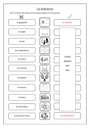 SPANISH - SCHOOL SUBJECTS - LAS ASIGNATURAS | Teaching Resources