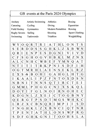 GB Olympics 2024 Ideas to encourage writing about Olympics & 5 word ...