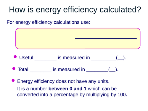 P1.7 Energy and efficiency | Teaching Resources