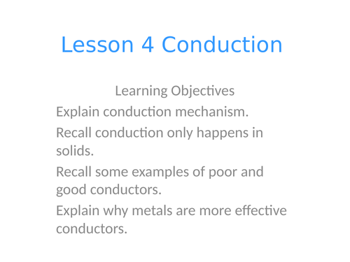 P2.1 Energy transfer by conduction | Teaching Resources