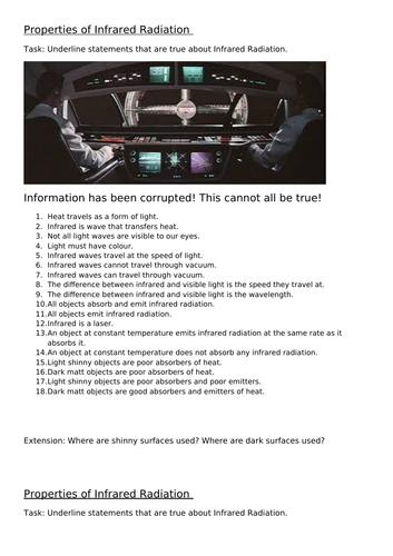 P2.2 Infrared radiation | Teaching Resources