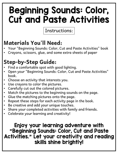 A-to-Z Adventure: Beginning Sounds Worksheets for Early Literacy ...