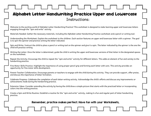 Alphabet Handwriting Adventure: Spin and Trace Uppercase and Lowercase ...