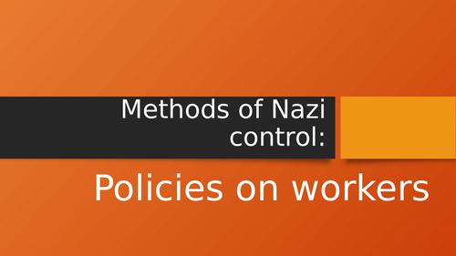 Nazi Employment Policies 1933-39 – Germany Part 4 - IGCSE History ...