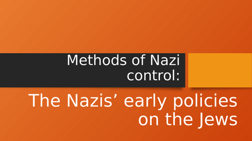 Nazi Policies on Jews 1933-39 – Germany Part 4 - IGCSE History – Paper ...