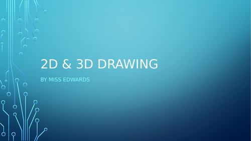 2d AND 3d DRAWING | Teaching Resources