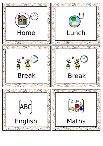 Floral Visual timetable | Teaching Resources