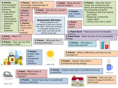 KS3 Energy Revision Grid | Teaching Resources