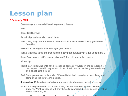 P3.3 Power from the Sun and the Earth | Teaching Resources