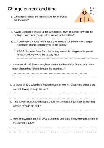 P4.2 Current and Charge | Teaching Resources