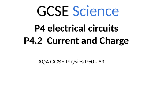 P4.2 Current and Charge | Teaching Resources