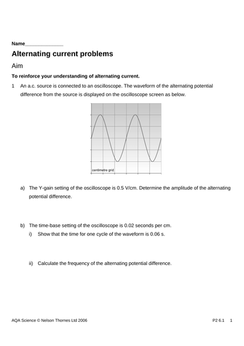 P5.1 Alternating Current | Teaching Resources