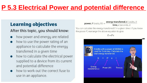 P5.3 Electrical power and potential difference | Teaching Resources