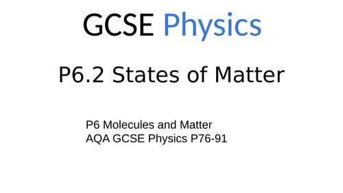 P6.2 States of matter | Teaching Resources