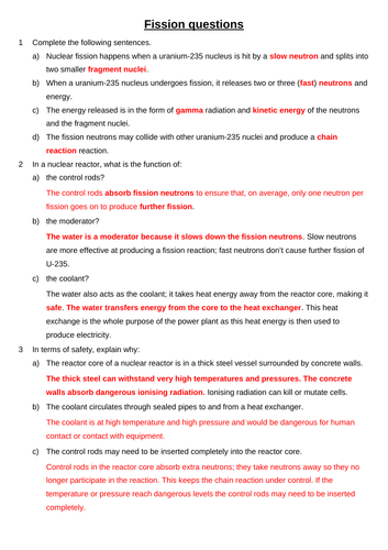 P7.7 Nuclear Fission | Teaching Resources