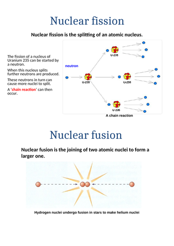 P7.8 Nuclear Fusion | Teaching Resources