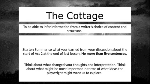 Act 2 Frankenstein the Play L6 and L7 - Relationships and structure ...
