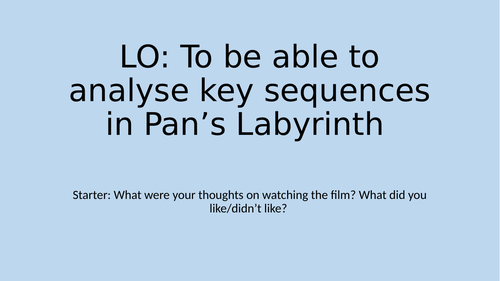 Pan's Labyrinth Film Studies full SOW bundle for Eduqas/WJEC ...