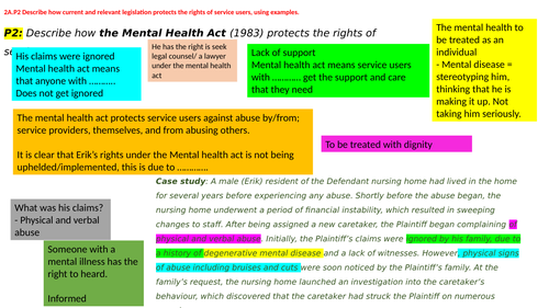 Level 2 Checklist: Unit 8 Learning Aim A Level 2 BTEC Health and Social ...
